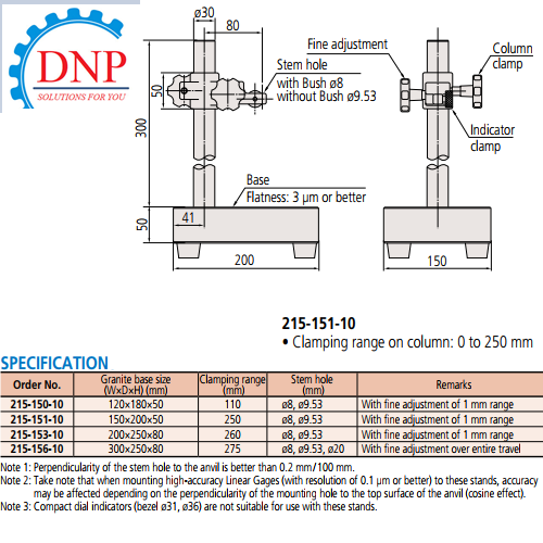 Đế gá đồng hồ so Mitutoyo 215-151-10 - THIẾT BỊ CN